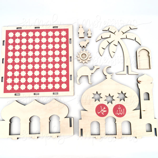 Mini Mosque play and display Masjid wood cutout for children & adults ...