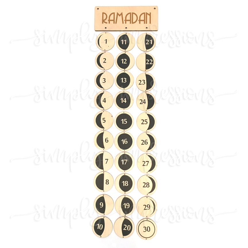 Ramadan Lunar Moon Cycle count down advent Muslim Islamic Calendar ...
